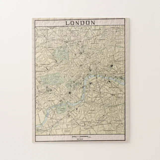 Vintage Map of London England (1901) Jigsaw Puzzle | Zazzle