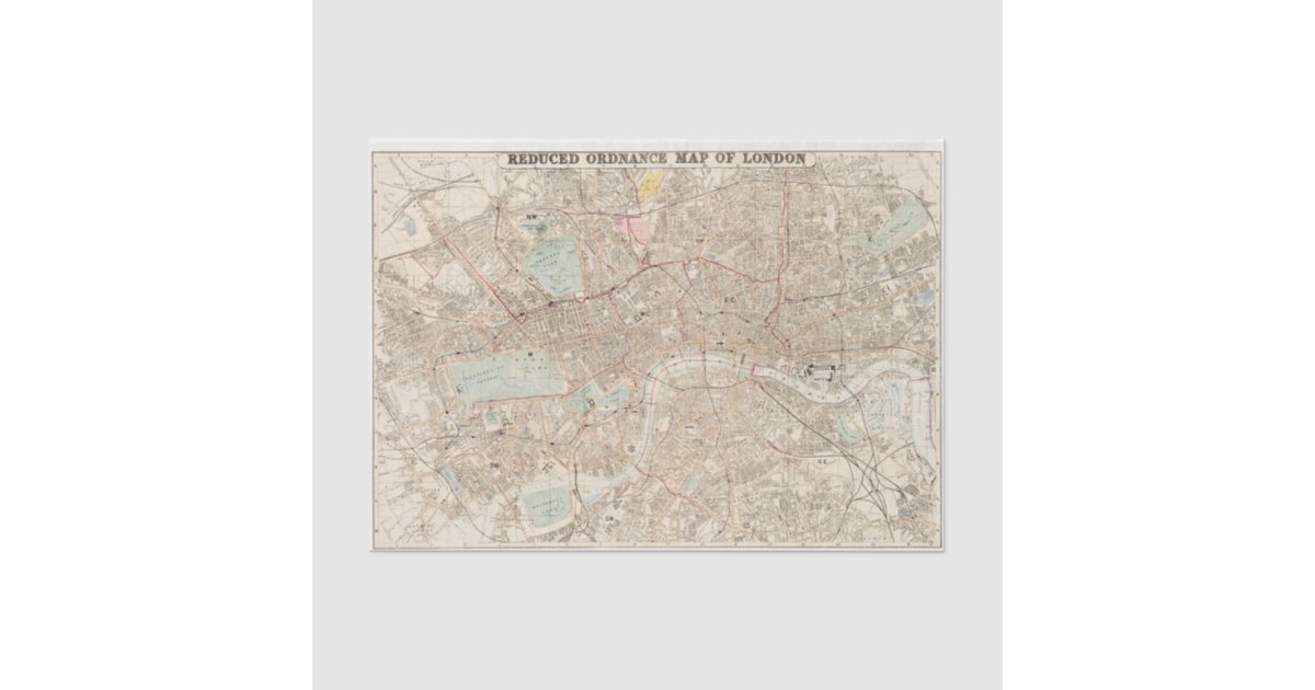 Vintage Map of London Tissue Paper | Zazzle