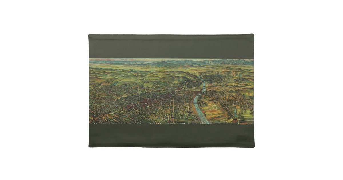 Vintage Map of Los Angeles, California and River Cloth Placemat | Zazzle