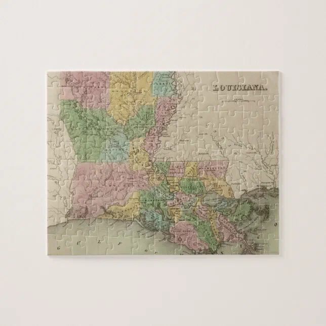 Vintage Map of Louisiana (1838) Jigsaw Puzzle | Zazzle