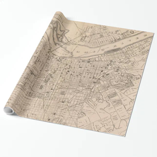 Vintage Map of Louisville Kentucky (1873) Wrapping Paper | Zazzle