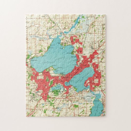 Vintage Map of Madison Wisconsin (1959) Jigsaw Puzzle | Zazzle.com