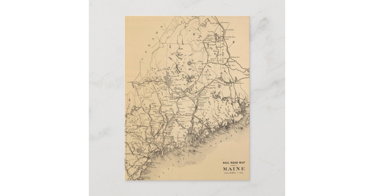 Vintage Map of Maine (1894) Postcard | Zazzle