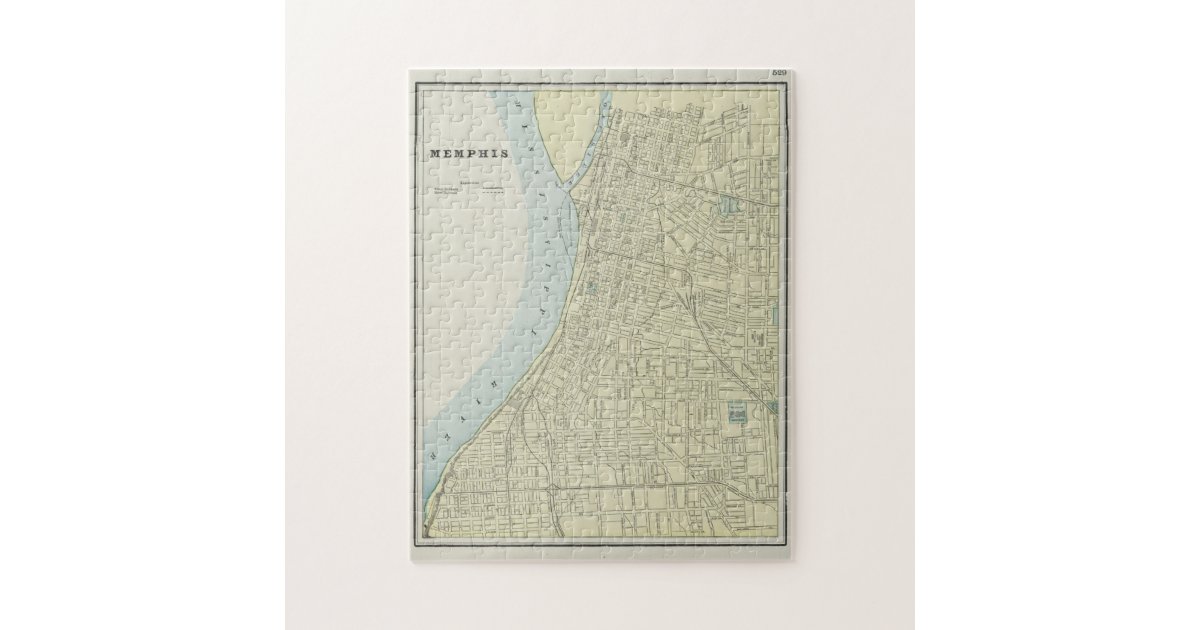 Vintage Map of Memphis Tennessee (1901) Jigsaw Puzzle | Zazzle