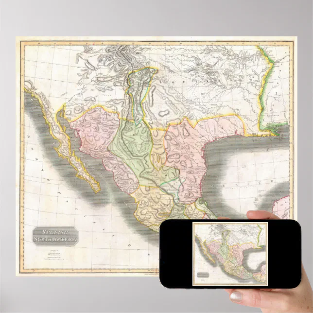 Vintage Map of Mexico (1814) Poster | Zazzle
