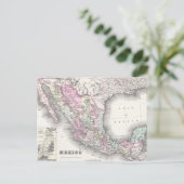Vintage Map of Mexico (1855) Postcard | Zazzle