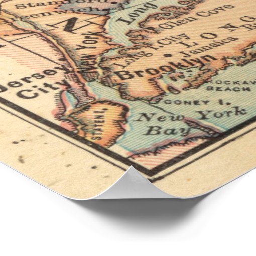 Vintage Map of New England (1880) Poster | Zazzle