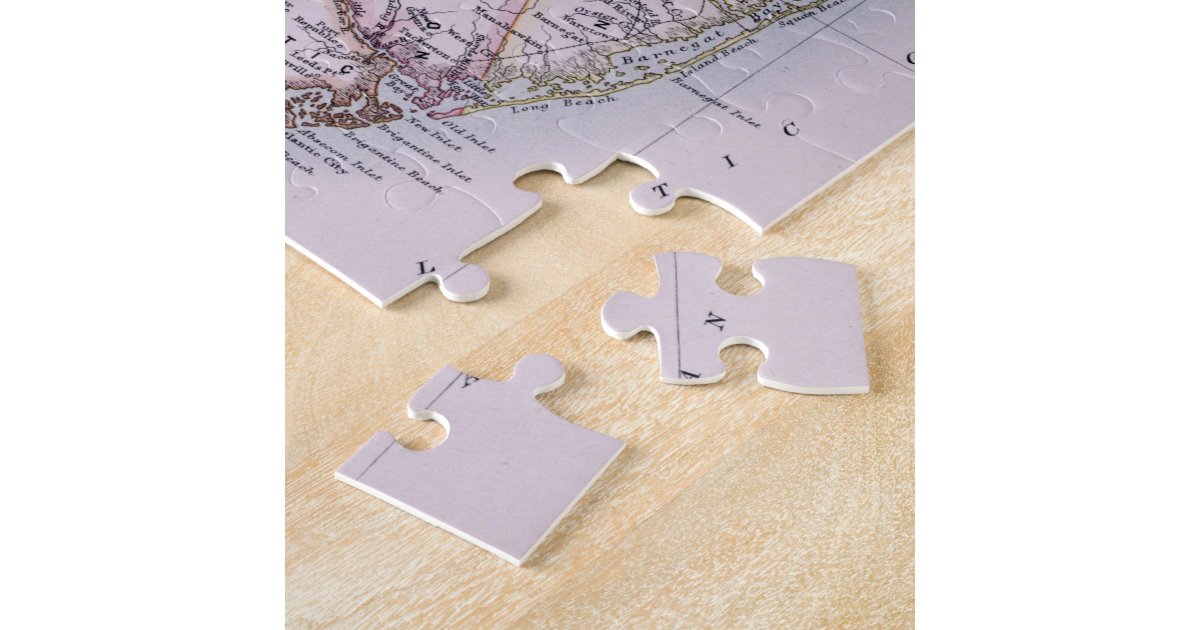 Vintage Map of New Jersey (1884) Jigsaw Puzzle | Zazzle
