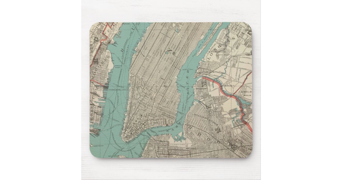 Vintage Map of New York City (1890) Mouse Pad | Zazzle
