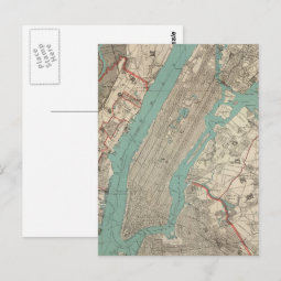 Vintage Map of New York City (1890) Postcard | Zazzle