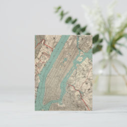 Vintage Map of New York City (1890) Postcard | Zazzle