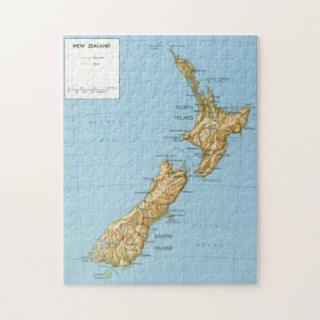 Vintage Map of New Zealand (1971) Jigsaw Puzzle | Zazzle