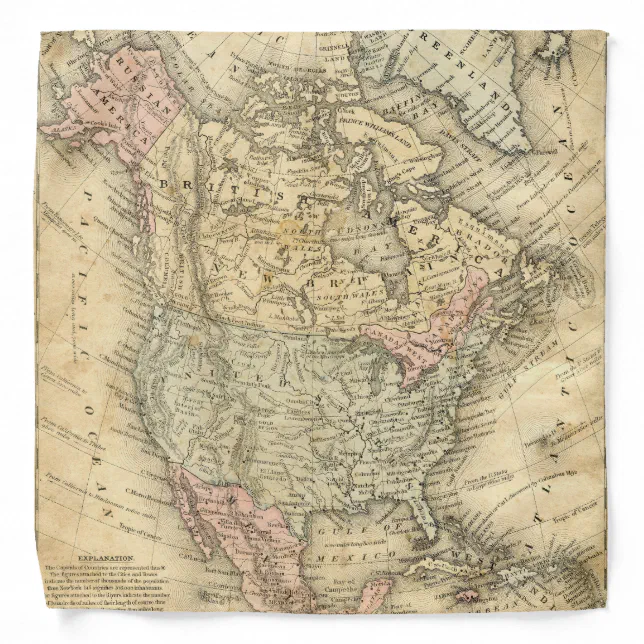 Vintage Map of North America Before Independence Bandana | Zazzle