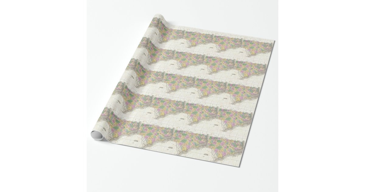 Vintage Map of North Carolina (1827) Wrapping Paper | Zazzle
