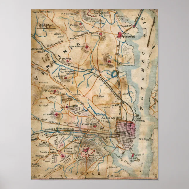 Vintage Map of Northeastern Virginia (1862) Poster | Zazzle