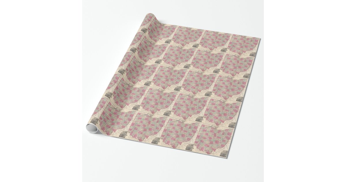 Vintage Map of Ohio (1864) Wrapping Paper | Zazzle
