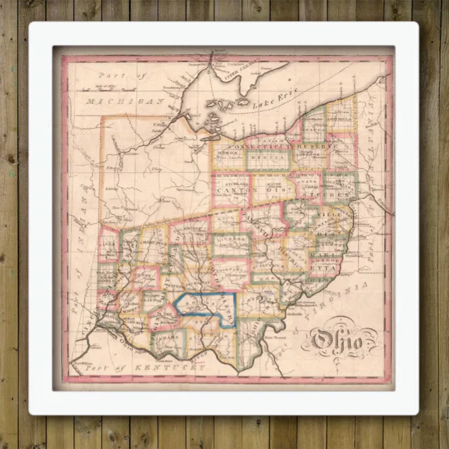 Vintage Map of Ohio Poster | Zazzle