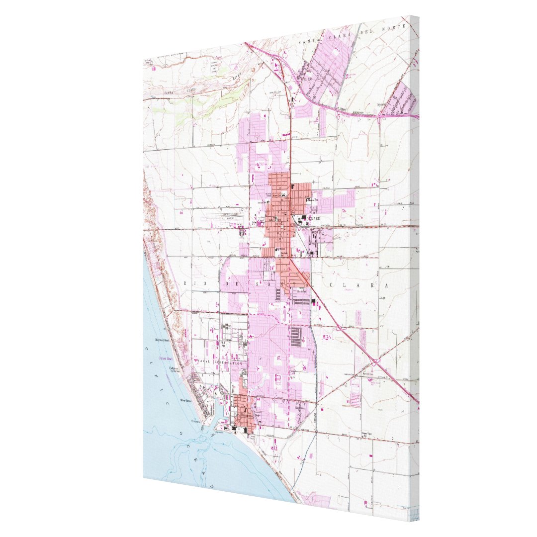 Vintage Map of Oxnard California (1949) Canvas Print | Zazzle