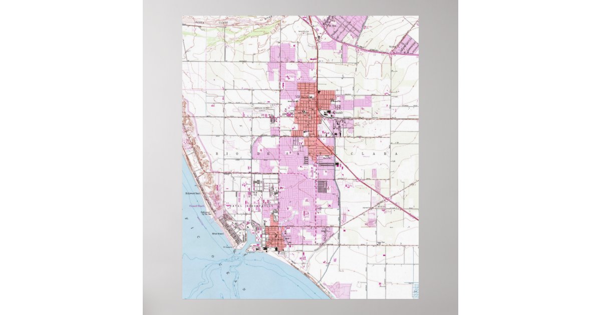 Vintage Map of Oxnard California (1949) Poster | Zazzle