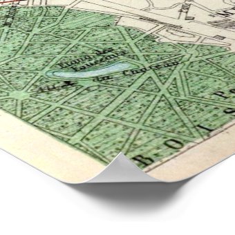 Vintage Map of Paris France (1872) Poster | Zazzle