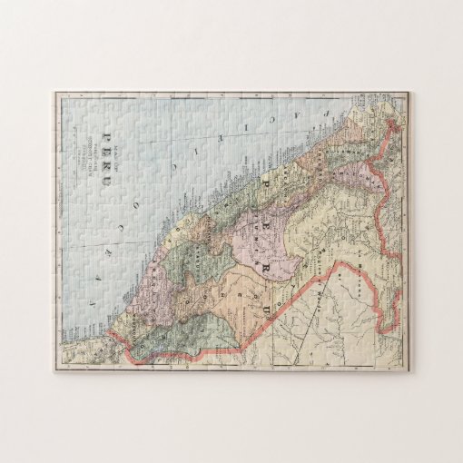 Vintage Map of Peru (1901) Jigsaw Puzzle | Zazzle