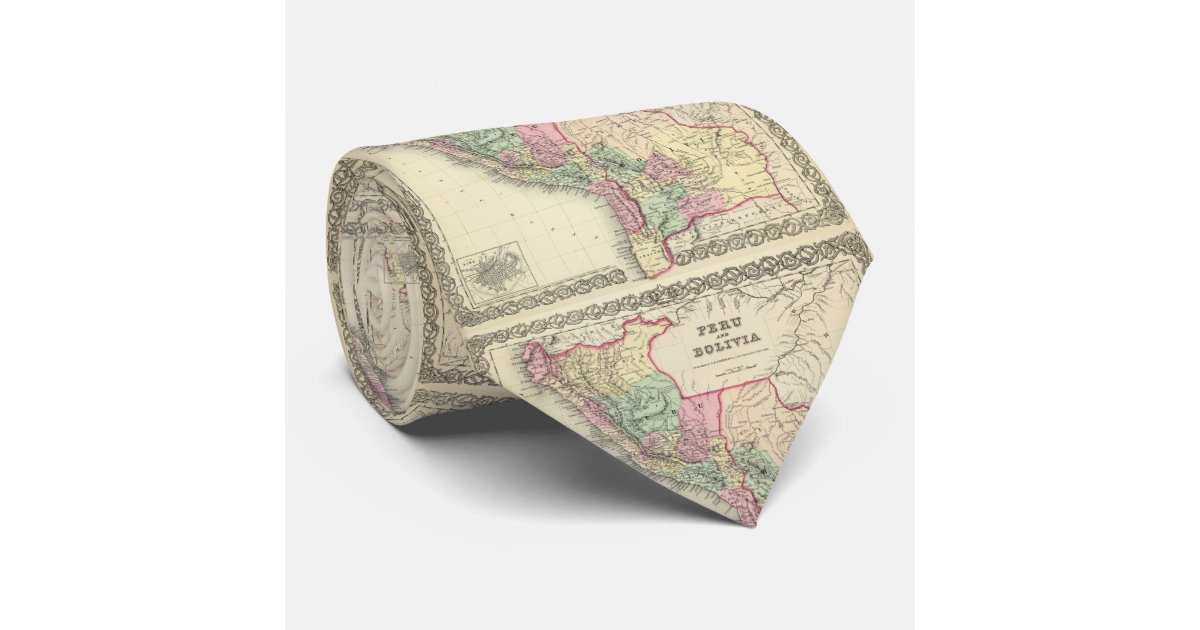 Vintage Map of Peru and Bolivia (1856) Neck Tie | Zazzle