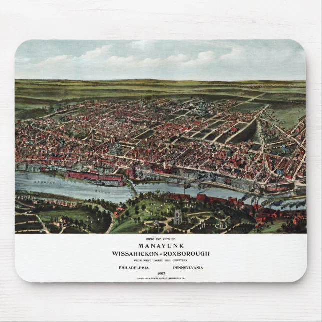 Vintage Map of Philadelphia Mouse Pad | Zazzle