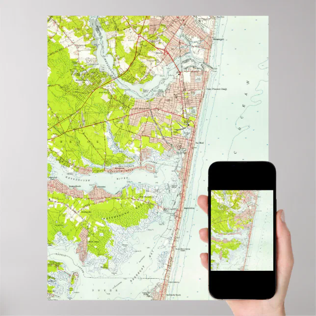 Vintage Map of Point Pleasant NJ (1953) Poster | Zazzle