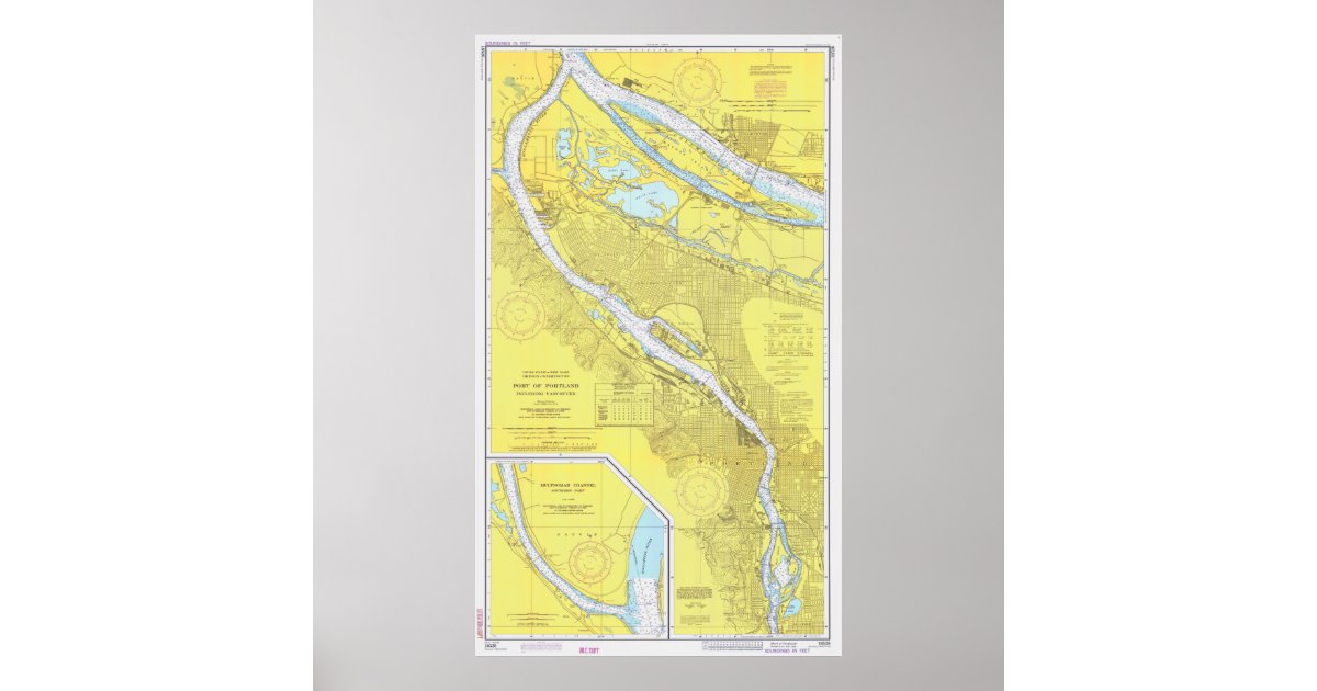 Vintage Map of Portland OR (1974) Poster | Zazzle