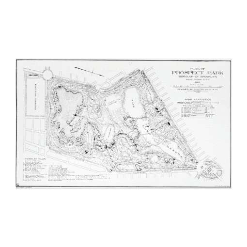 Vintage Map of Prospect Park (1901) Canvas Print | Zazzle