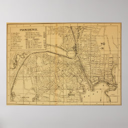 Vintage Map of Providence RI (1880) Poster | Zazzle