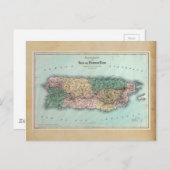Vintage Map of Puerto Rico Postcard | Zazzle