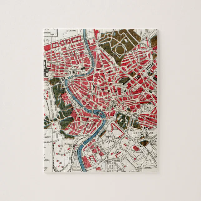 Vintage Map of Rome, Italy. Jigsaw Puzzle | Zazzle