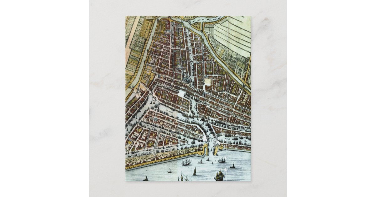 Vintage Map of Rotterdam Netherlands (1649) Postcard | Zazzle
