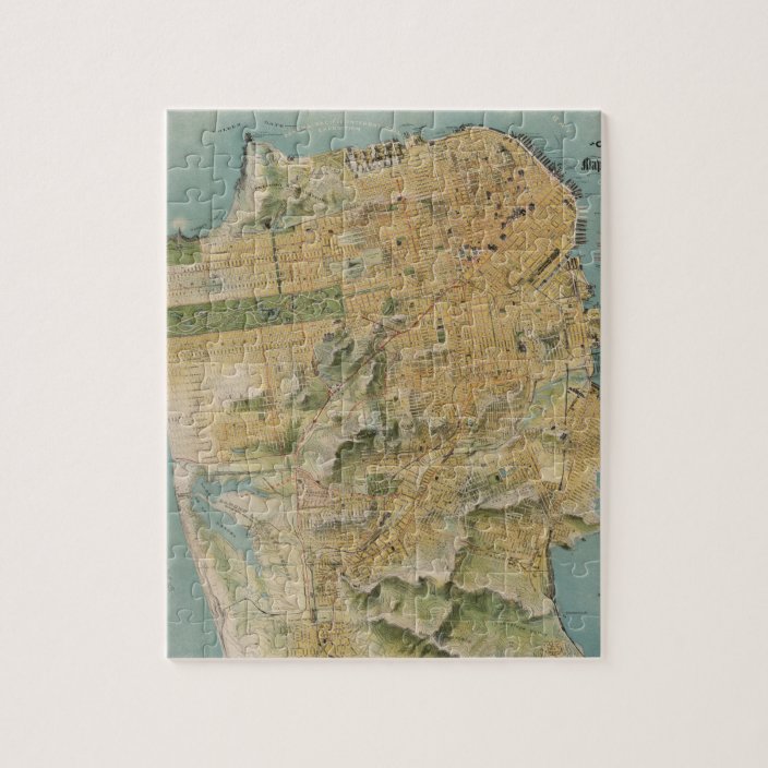 Vintage Map of San Francisco (1915) Jigsaw Puzzle | Zazzle.com