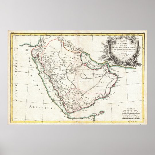 Vintage Map of Saudi Arabia (1771) Poster | Zazzle.com