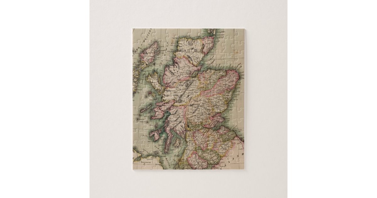 Vintage Map of Scotland (1814) Jigsaw Puzzle | Zazzle