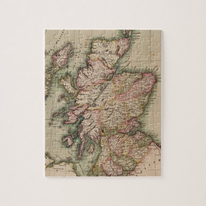Vintage Map of Scotland (1814) Jigsaw Puzzle | Zazzle.com