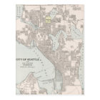 Vintage Seattle Map Postcard | Zazzle.com