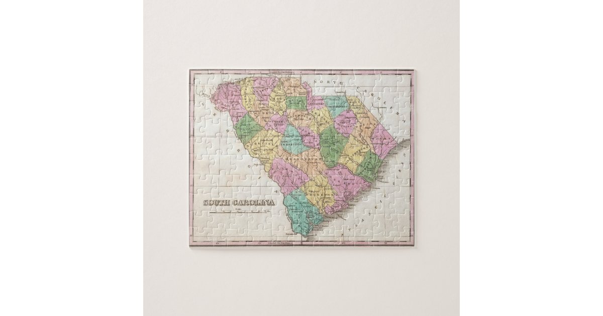 Vintage Map of South Carolina (1827) Jigsaw Puzzle | Zazzle