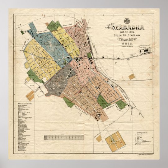Vintage Map of Subotica Serbia (1911) Poster | Zazzle.com