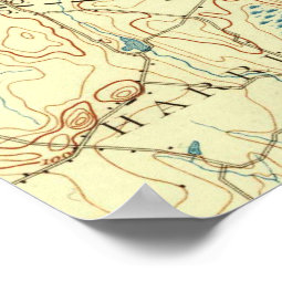 Vintage Map of Tarrytown NY & The Hudson River Poster | Zazzle