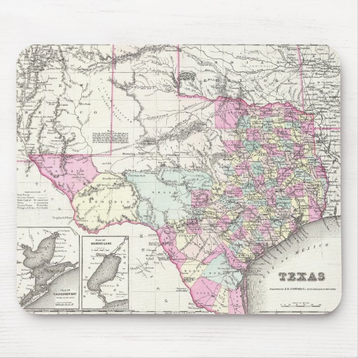 Vintage Map of Texas (1855) Mouse Pad | Zazzle.com