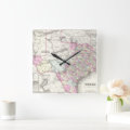 Vintage Map of Texas (1855) Square Wall Clock | Zazzle