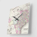Vintage Map of Texas (1855) Square Wall Clock | Zazzle