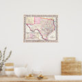 Vintage Map of Texas, 1864 Poster | Zazzle