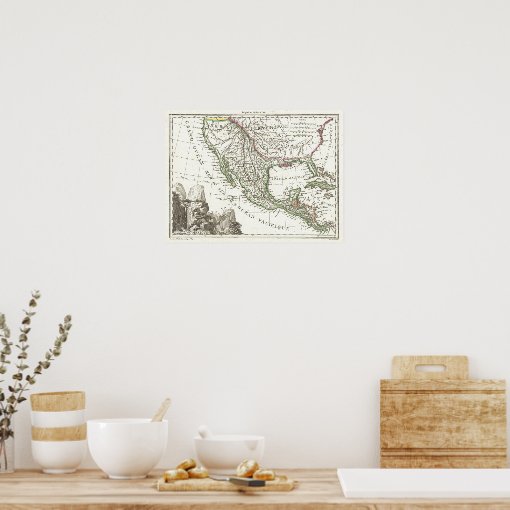 Vintage Map of Texas and Mexico Territories (1810) Poster | Zazzle