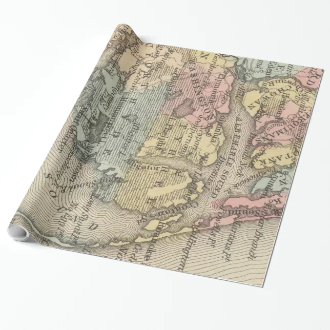 Vintage Map of The Outer Banks (1859) Wrapping Paper | Zazzle