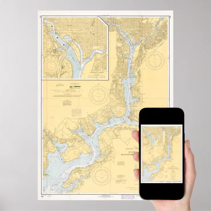 Vintage Map of the Potomac River (1968) Poster | Zazzle