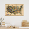 Vintage Map Of The United States Poster | Zazzle